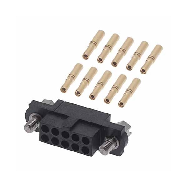 Harwin Board Connector, 10 Contact(S), 2 Row(S), Female, 0.079 Inch Pitch, Crimp Terminal ...